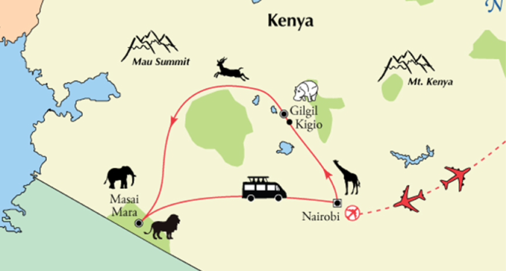 kenya-safari-map - Private Safaris East Africa
